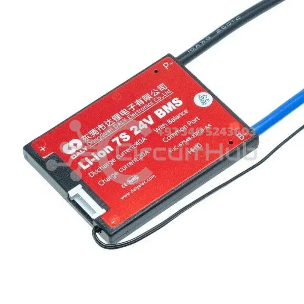 DALY BMS Li-ion 7S 24V 40A BMS Battery Management System for 18650 ...