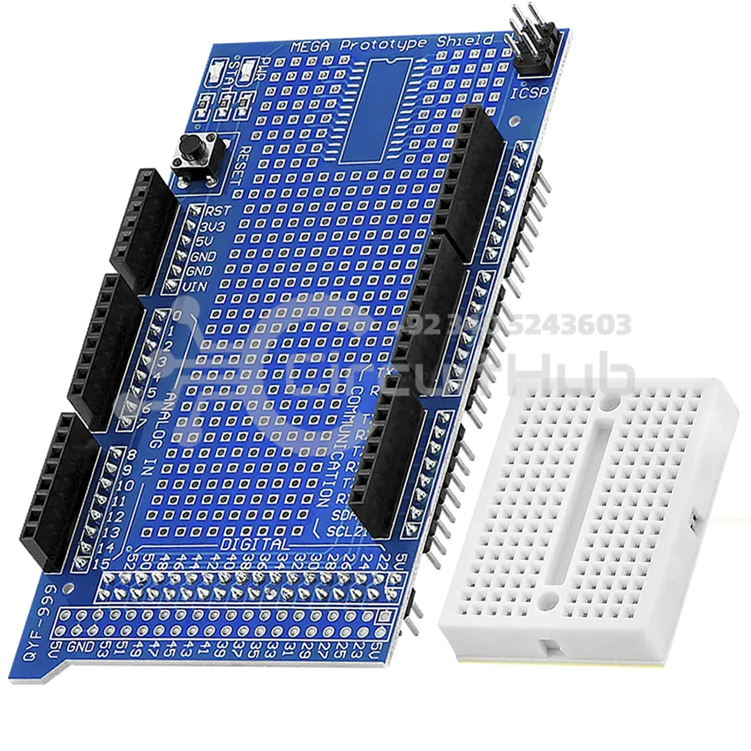 Prototyping Prototype Shield with Mini Breadboard compatible with Arduino MEGA 2560 R3 | CircuitHub