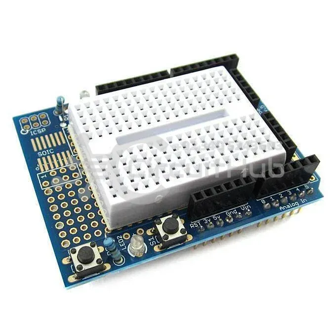 Prototype Shield with Mini Breadboard compatible with Arduino UNO ...