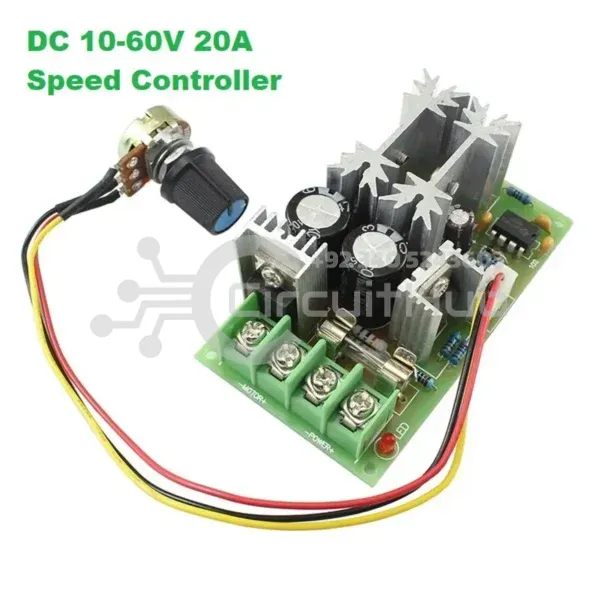 PWM DC Motor Speed Controller Switch DC 20A Current Voltage Regulator ...